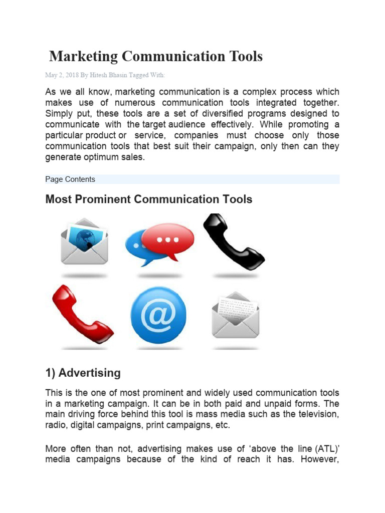Marketing Communication Tools | PDF | Advertising | Public Relations