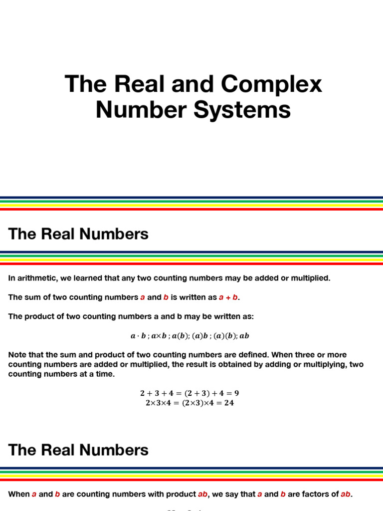 Real Number System | PDF | Numbers | Multiplication