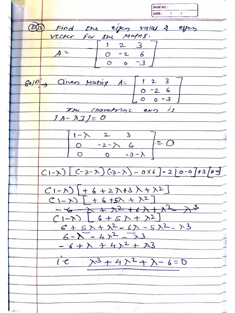 Eigen Value Eigen Vector Pdf