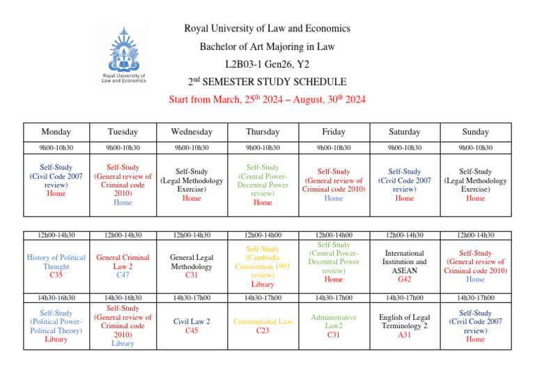My Study Schedule 1 | PDF