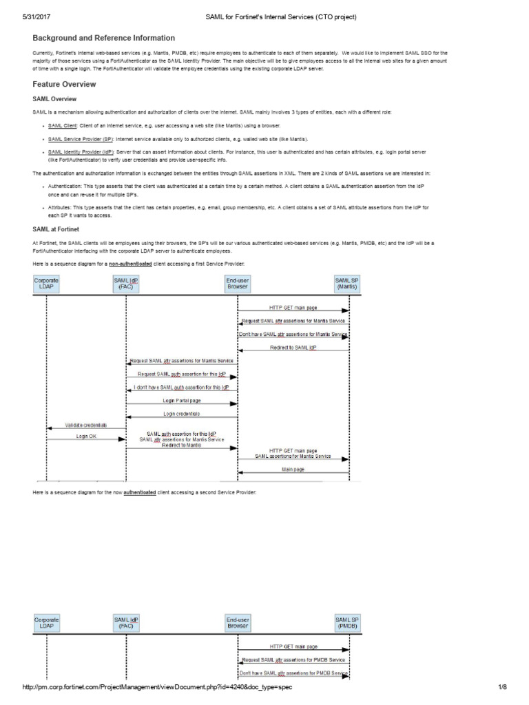 Saml For Fortinet Internal Services | PDF | Software | Communications Protocols
