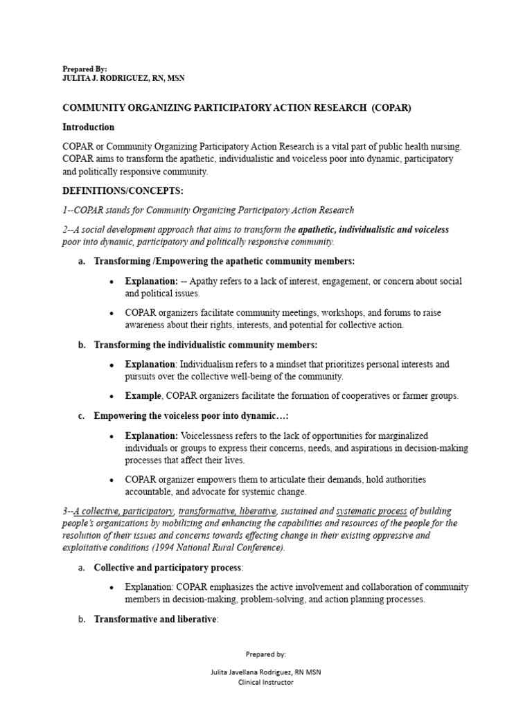 COPAR AND ITS PHASE For Students 5.8.24 | PDF | Psychological ...