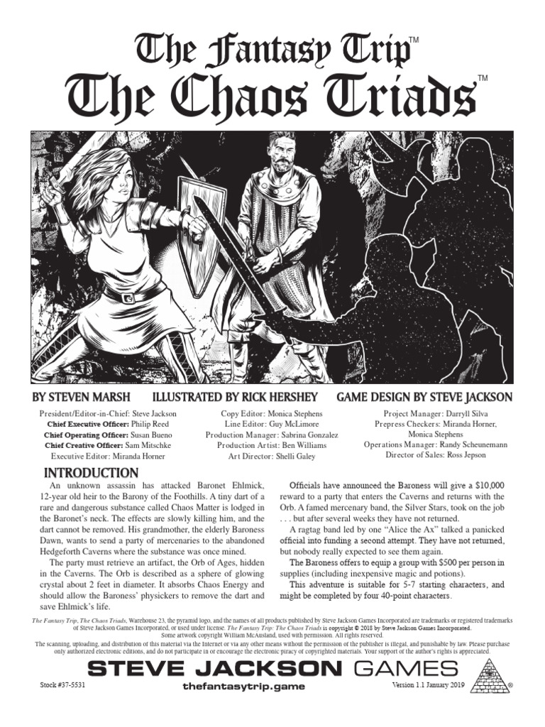 The Fantasy Trip SJG The Chaos Triads | PDF