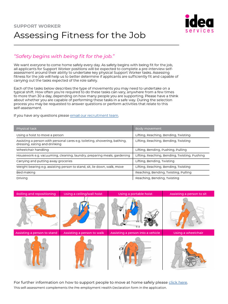 Pre-Employment - 210617 Assessing Fitness For The Job V4 | PDF | Wheelchair