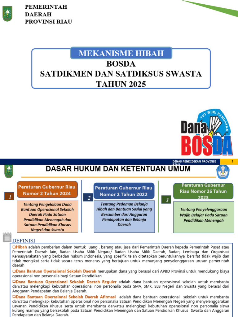 Mekanisme Hibah BOSDA | PDF