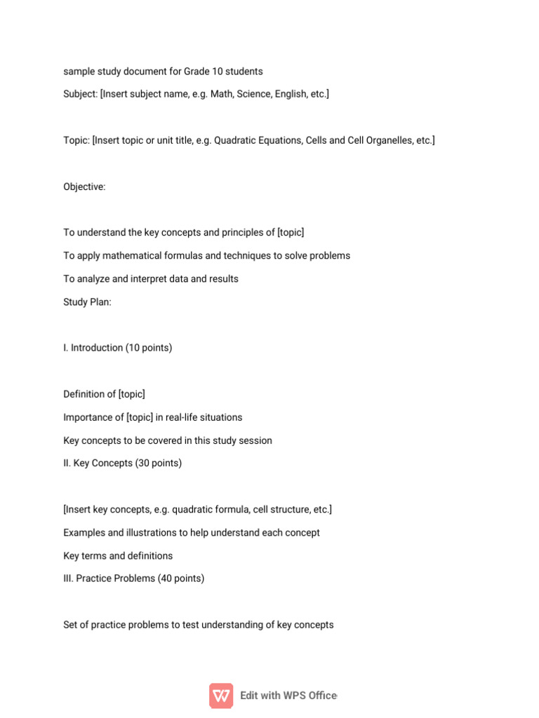 Sample Study Document | PDF
