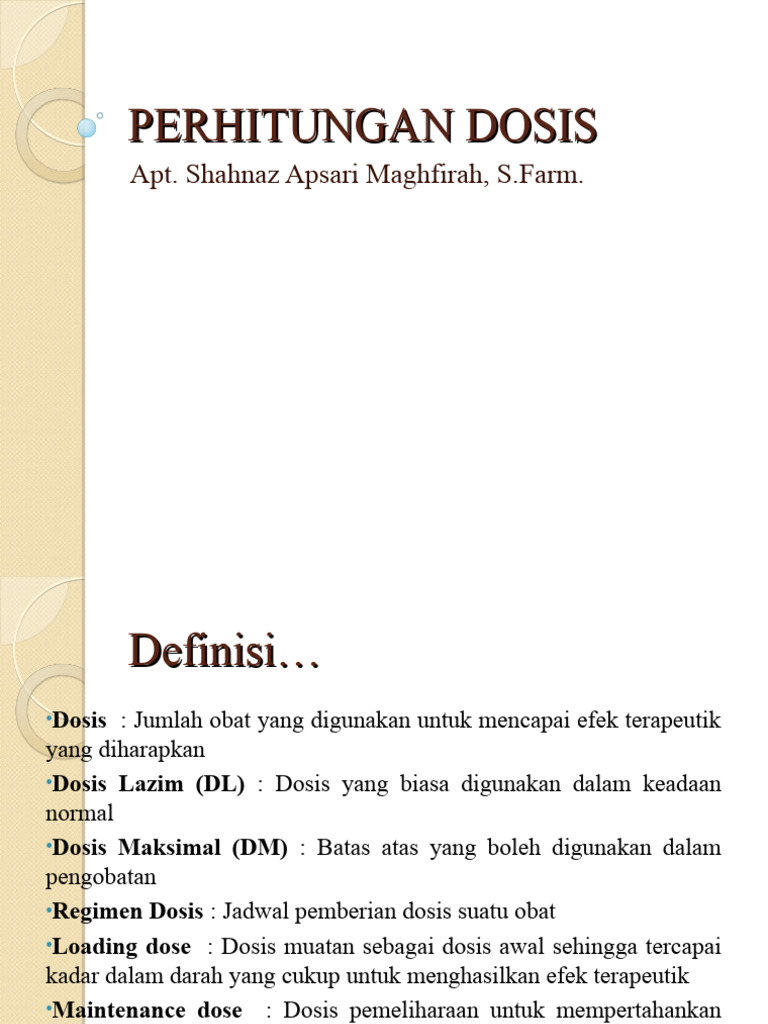 BAB 3 Materi 5. Perhitungan Dosis | PDF