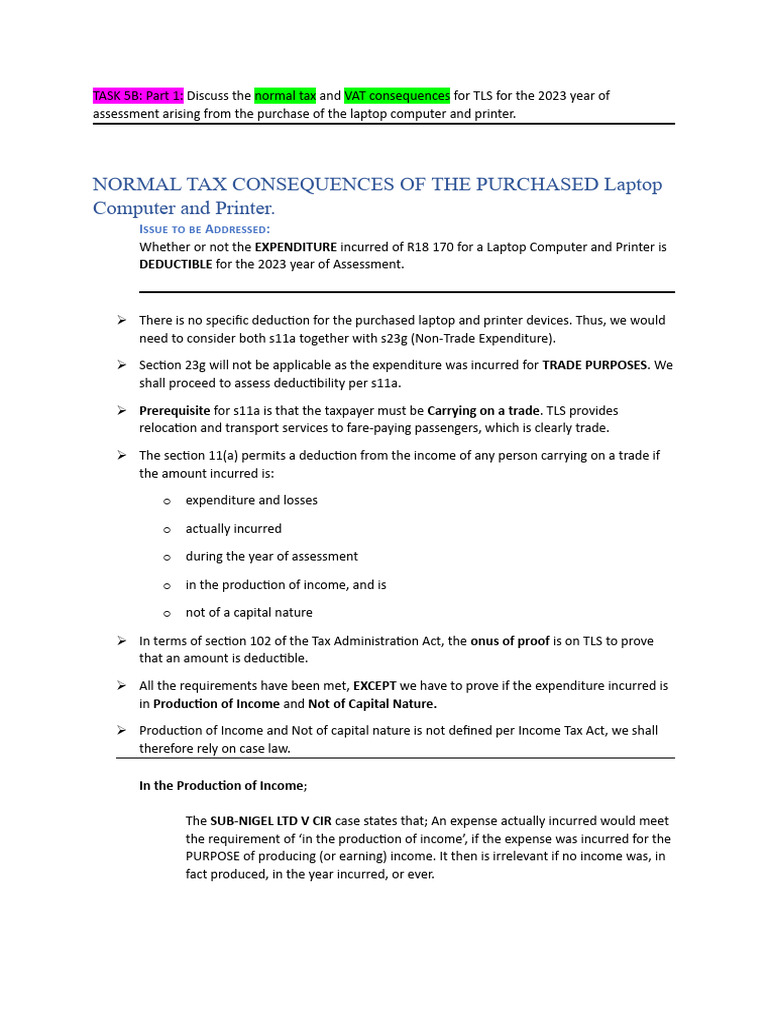TAX Summaries | PDF | Expense | Tax Deduction