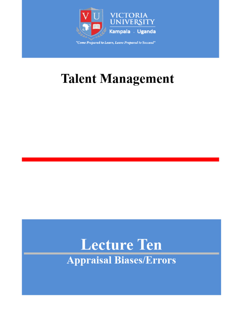Talent Management - Lecture 10 | PDF | Performance Appraisal | Industrial And Organizational ...