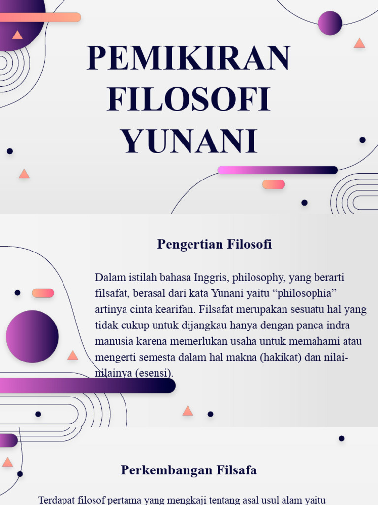 Pemikiran Filosofi Yunani | PDF