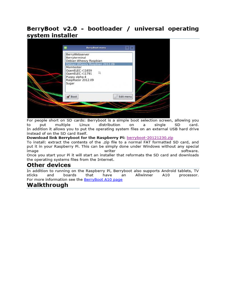 BerryBoot v2 | PDF | Operating System | Computer File