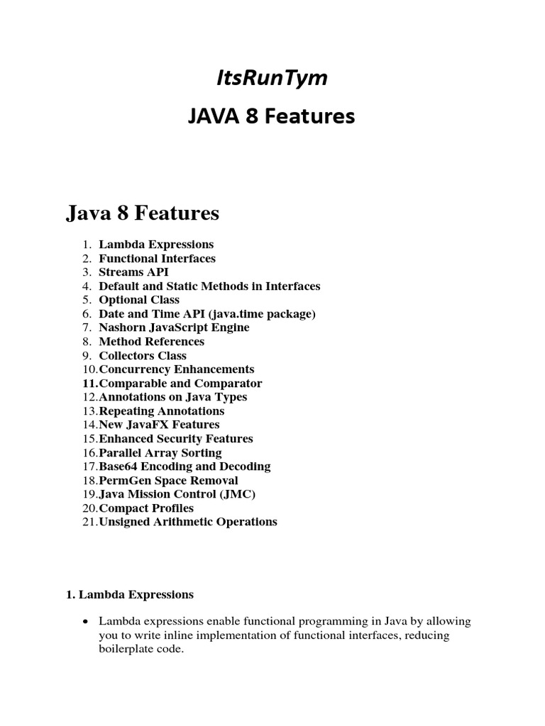 Java8 Features | PDF | Method (Computer Programming) | Class (Computer ... Java8 Features | PDF | Method (Computer Programming) | Class (Computer ...