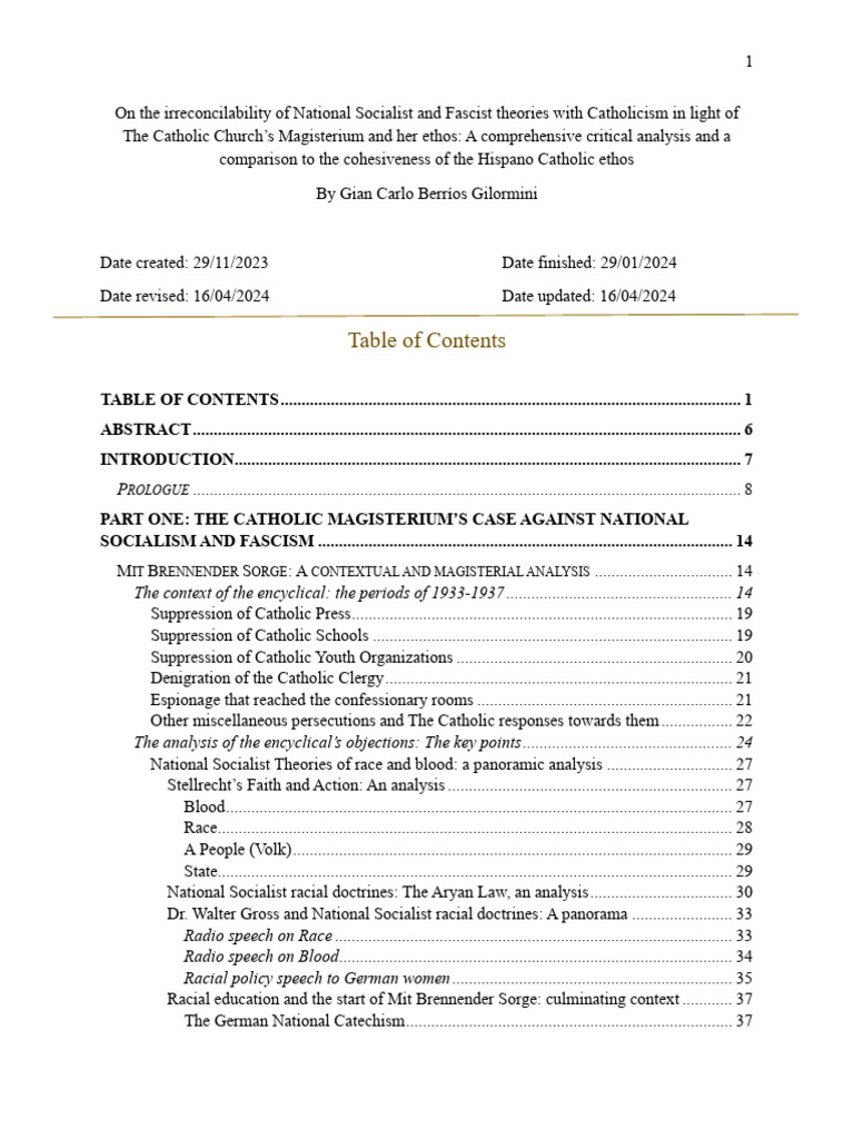 On The Irreconcilability of NatSoc Fascist Theories On Race and | PDF ...