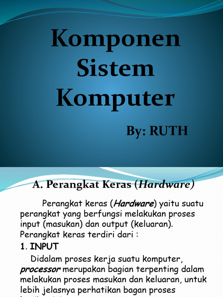 Komponen Sistem Komputer | PDF | Komputer