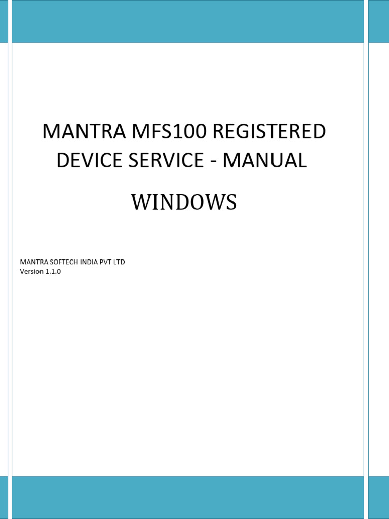 Mantra MFS100 RD Service Manual Windows 1.1.0 | PDF | Proxy Server ...