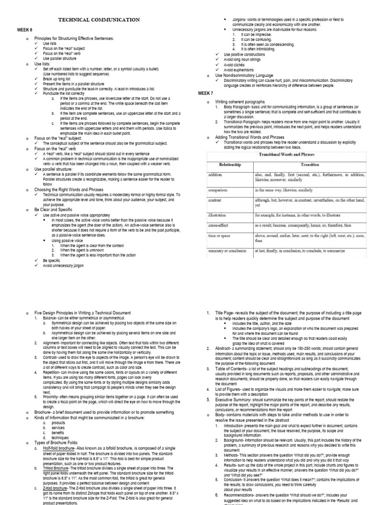 TechCom Reviewer | Download Free PDF | Verb | Subject (Grammar)