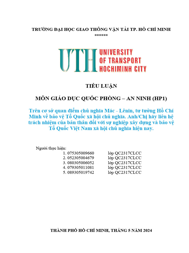 Tiểu luận HP1 nháp | PDF