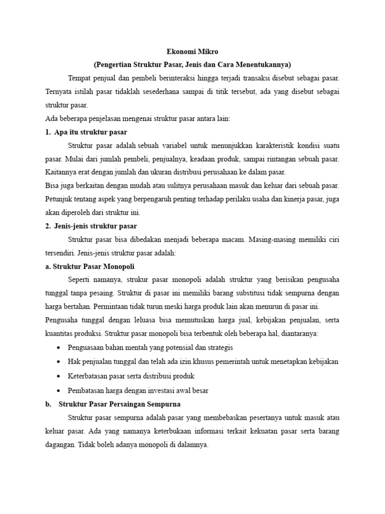 Ilham Saputra M. Struktur Pasar | PDF
