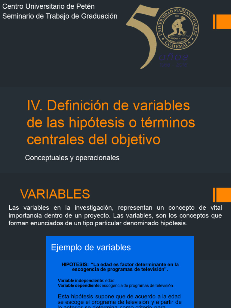 Definición de Variables de La Hipótesis | Descargar gratis PDF ...