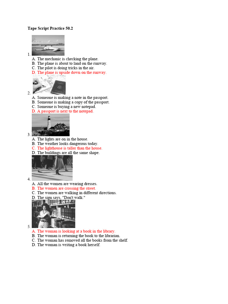Tape Script Practice Test C Tms | PDF | Art