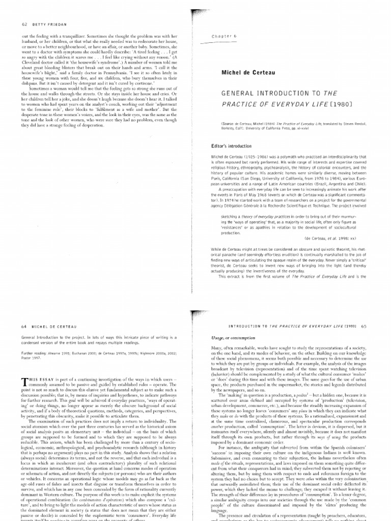 Michel de Certeau - General Introduction To The Practice of Everyday ...