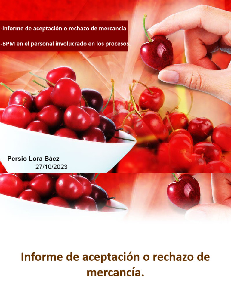 Informe de Aceptación o Rechazo de Mercancía | PDF | Lavado de manos ...