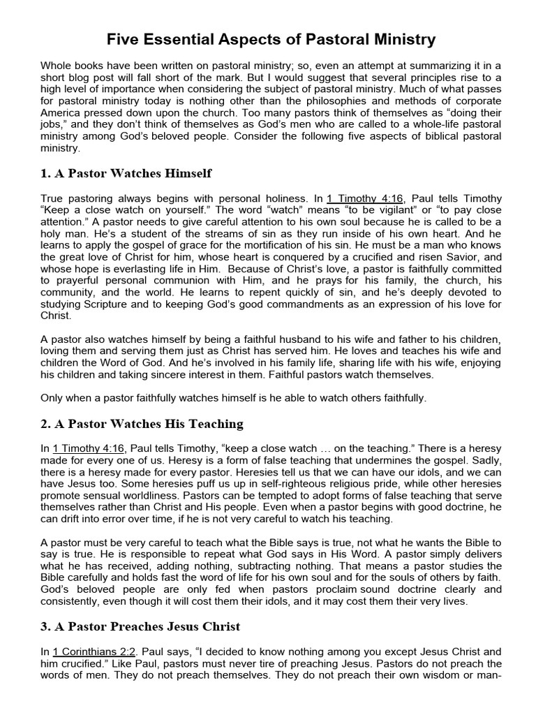 Essentials of Effective Pastoral Ministry | PDF | Jesus | Paul The Apostle