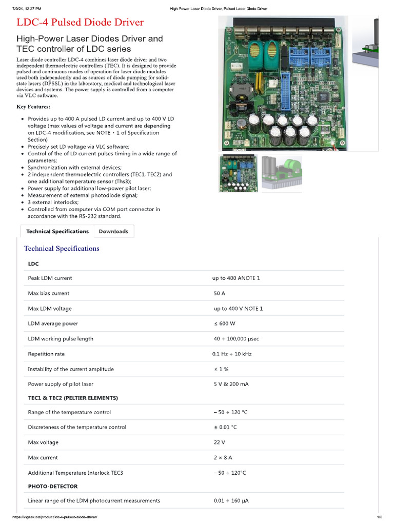 High Power Laser Diode Driver, Pulsed Laser Diode Driver | PDF
