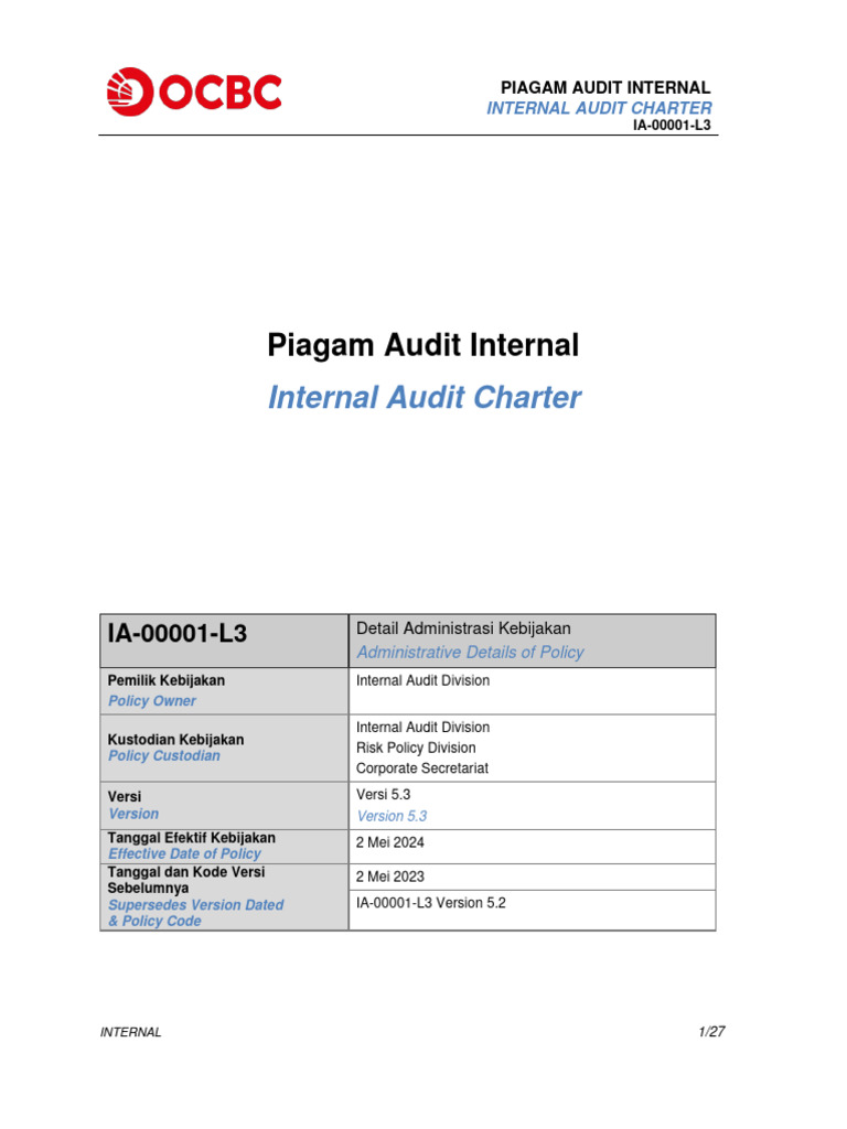 Internal Audit Charter 2024 Update | PDF | Internal Audit | Audit