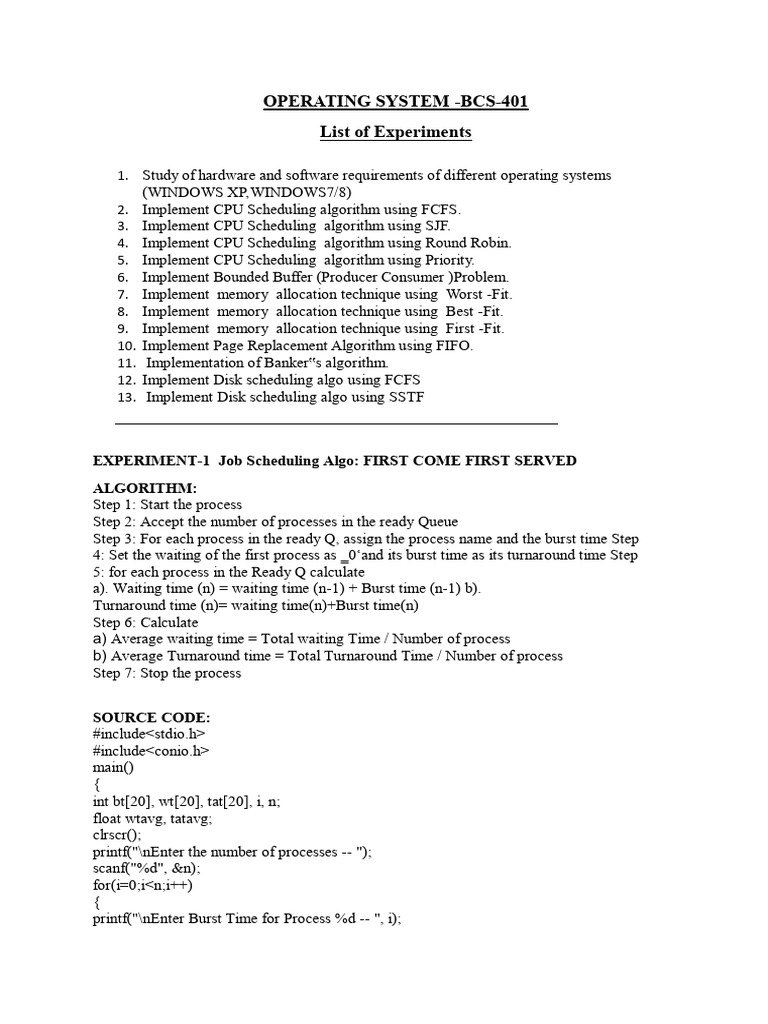 Lab Experiments-Os | PDF | Scheduling (Computing) | Computing Lab Experiments-Os | PDF | Scheduling (Computing) | Computing