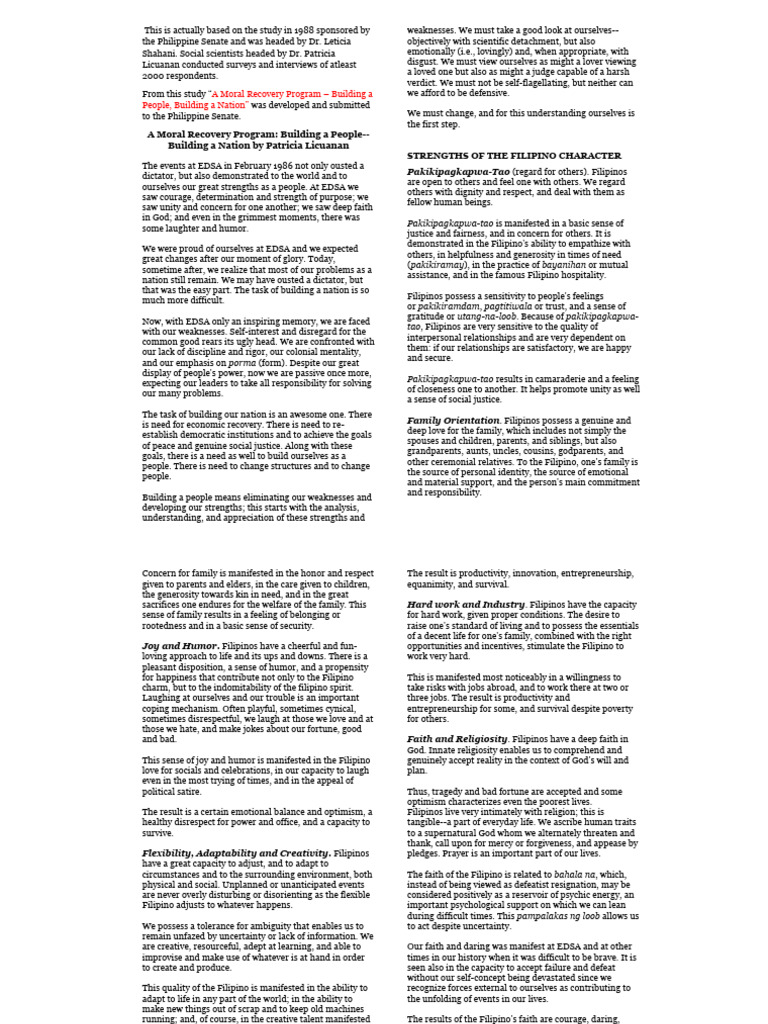 Strength and Weaknesses of Fil Character | PDF | Disciplines | Humour