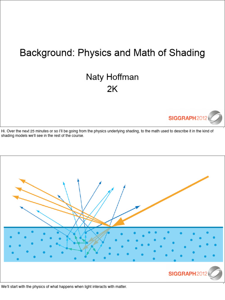 Background-Physics and Math of Shading | PDF | Scattering | Rendering ...