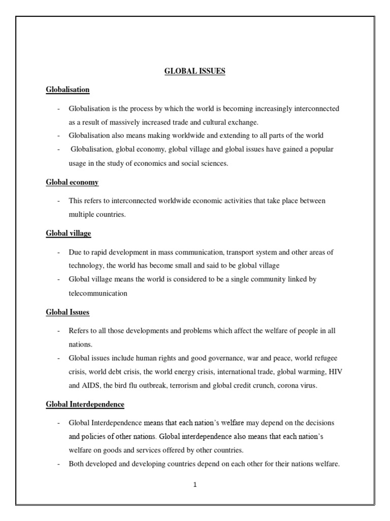 Global Issue1 Pdf World Trade Organization Heavily Indebted Poor