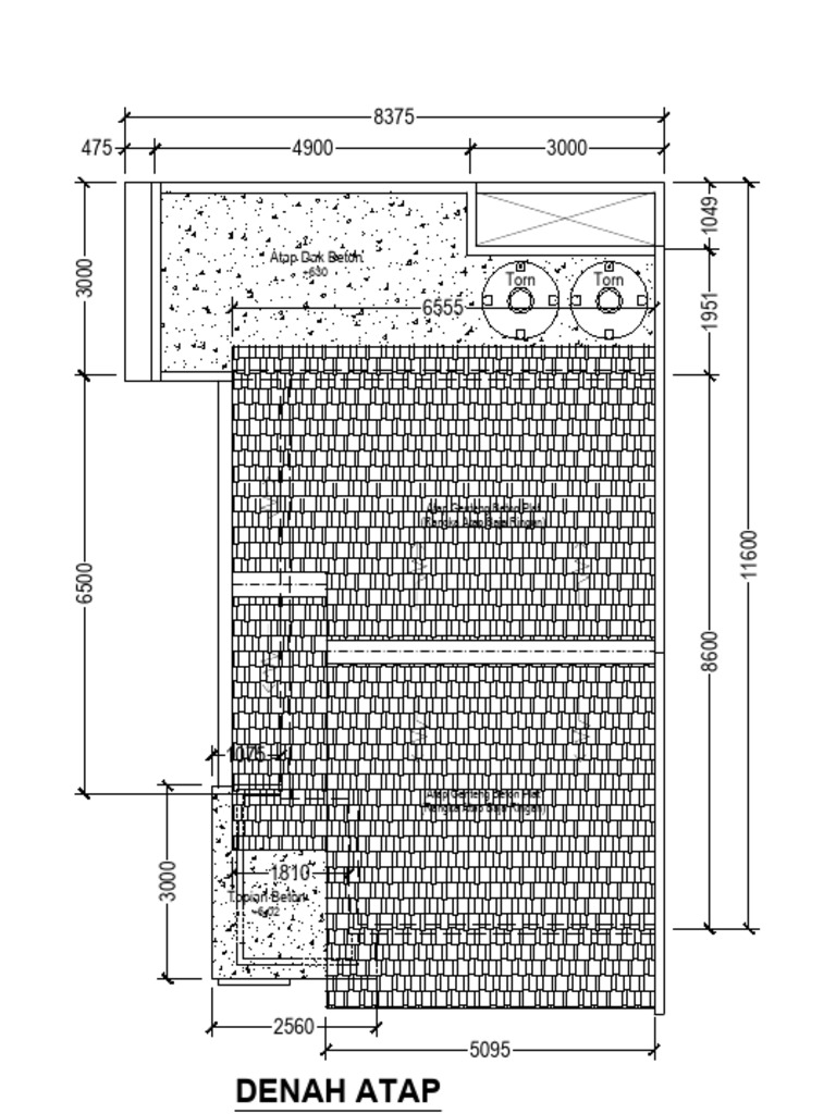 Renov, RT Ciwastra - Ar Denah Atap | PDF | Technology & Engineering