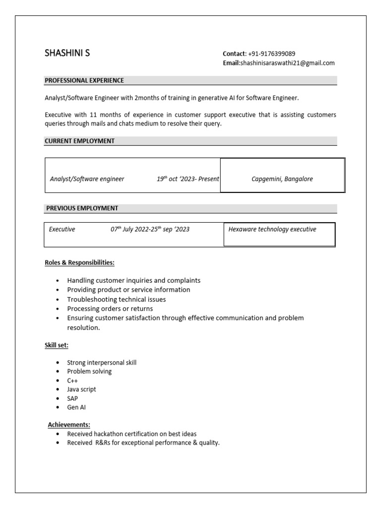Shashini Resume | PDF