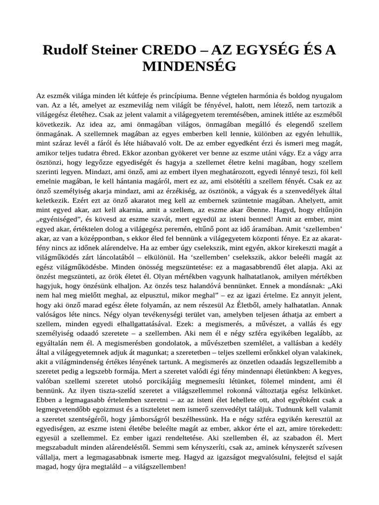 Steiner - Credo | PDF