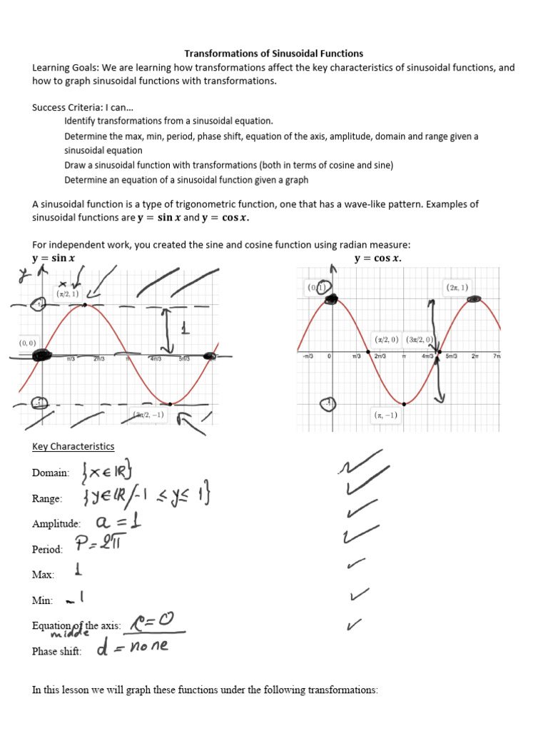 Trigonometry- Day 2 Notes | PDF | Trigonometric Functions | Sine Wave