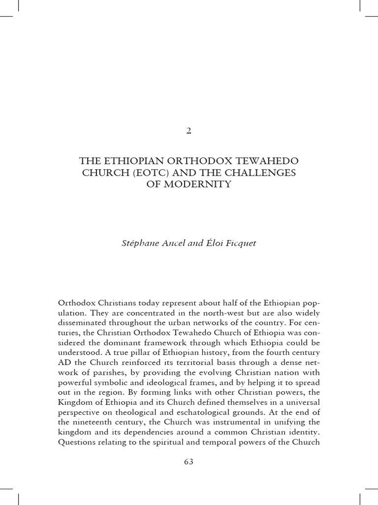 The Ethiopian Orthodox Tewahedo Church E | PDF | Christian ...