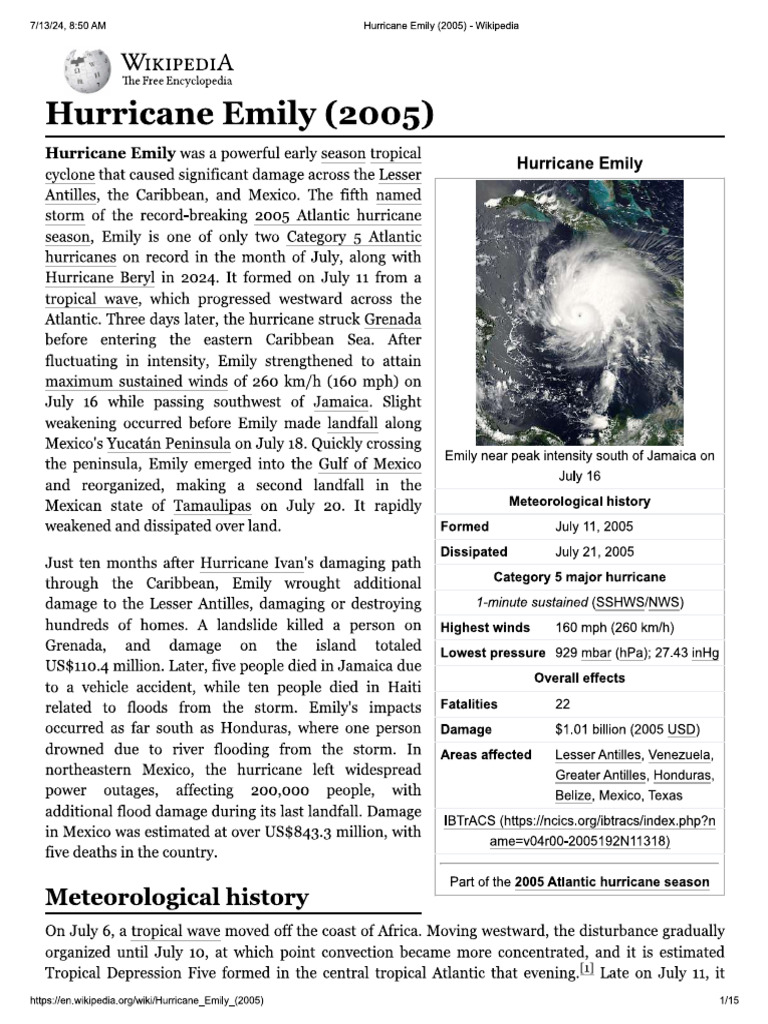 Hurricane Emily | PDF