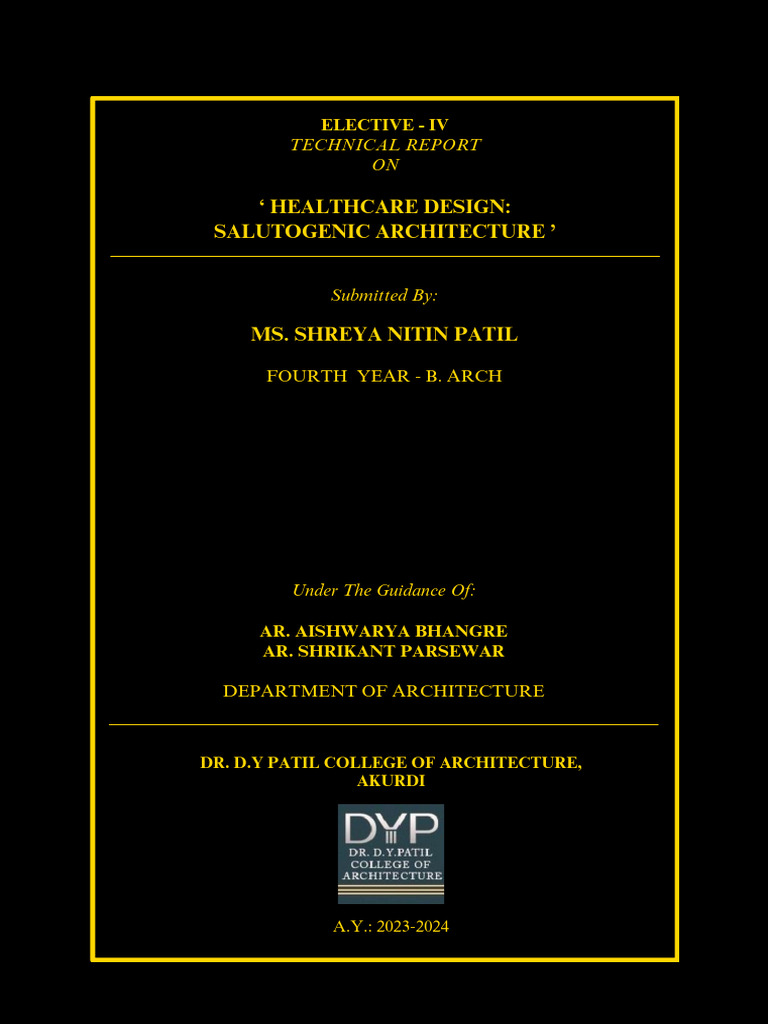 Elective 4 Salutogenic Architecture | PDF | Health Care | Human Factors ...