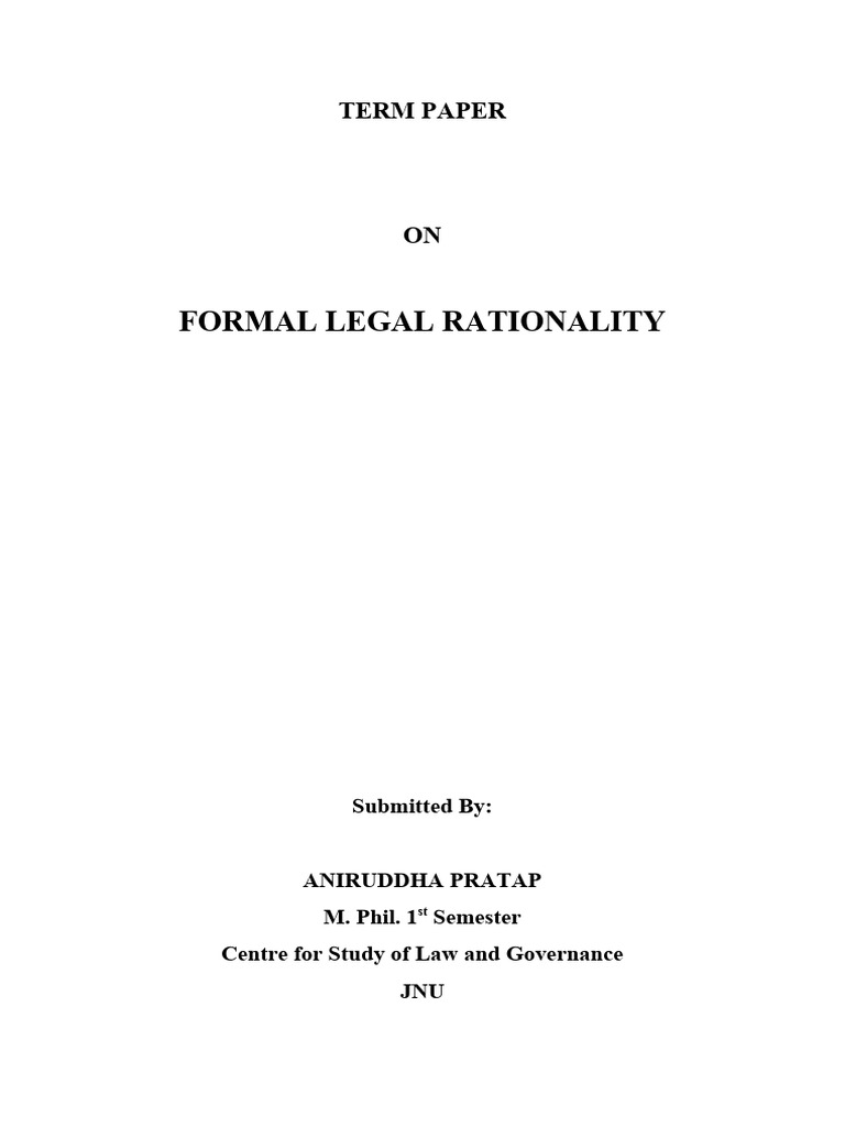 Formal Legal Rationality | PDF | Rationality | Max Weber