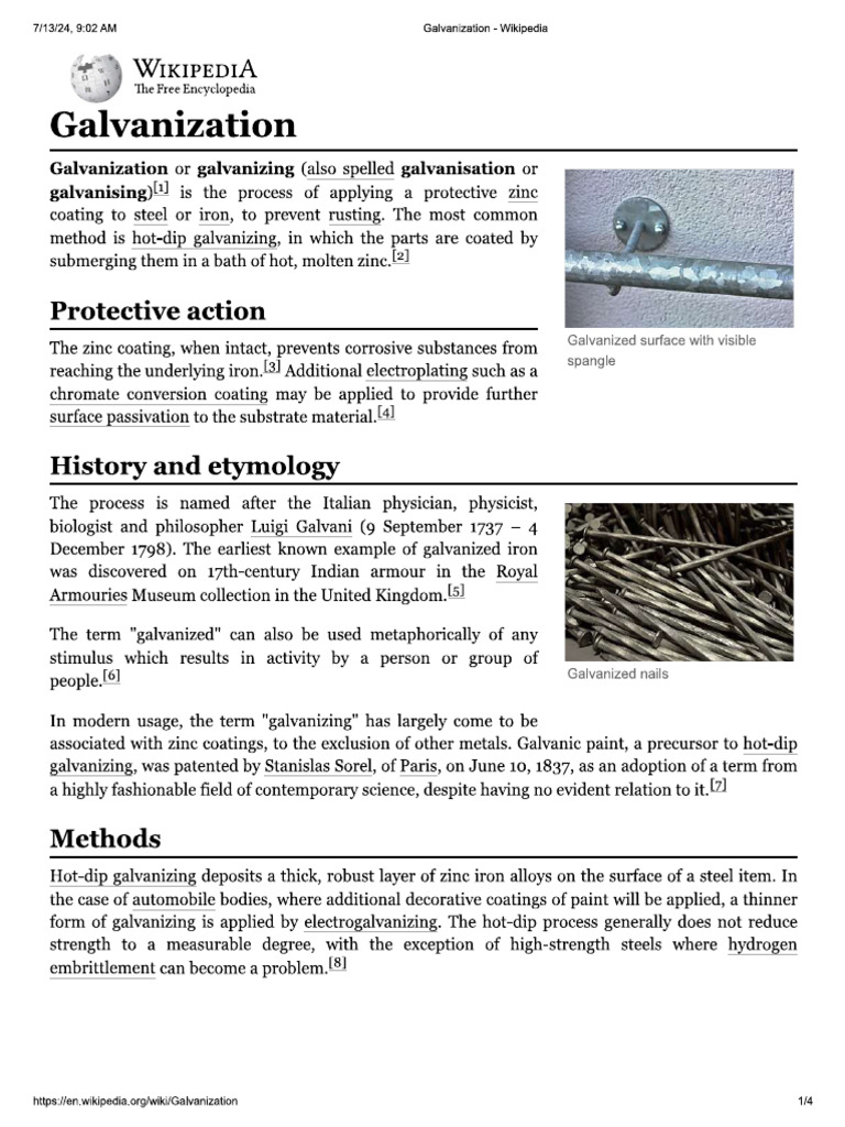 Galvanization 101 | PDF