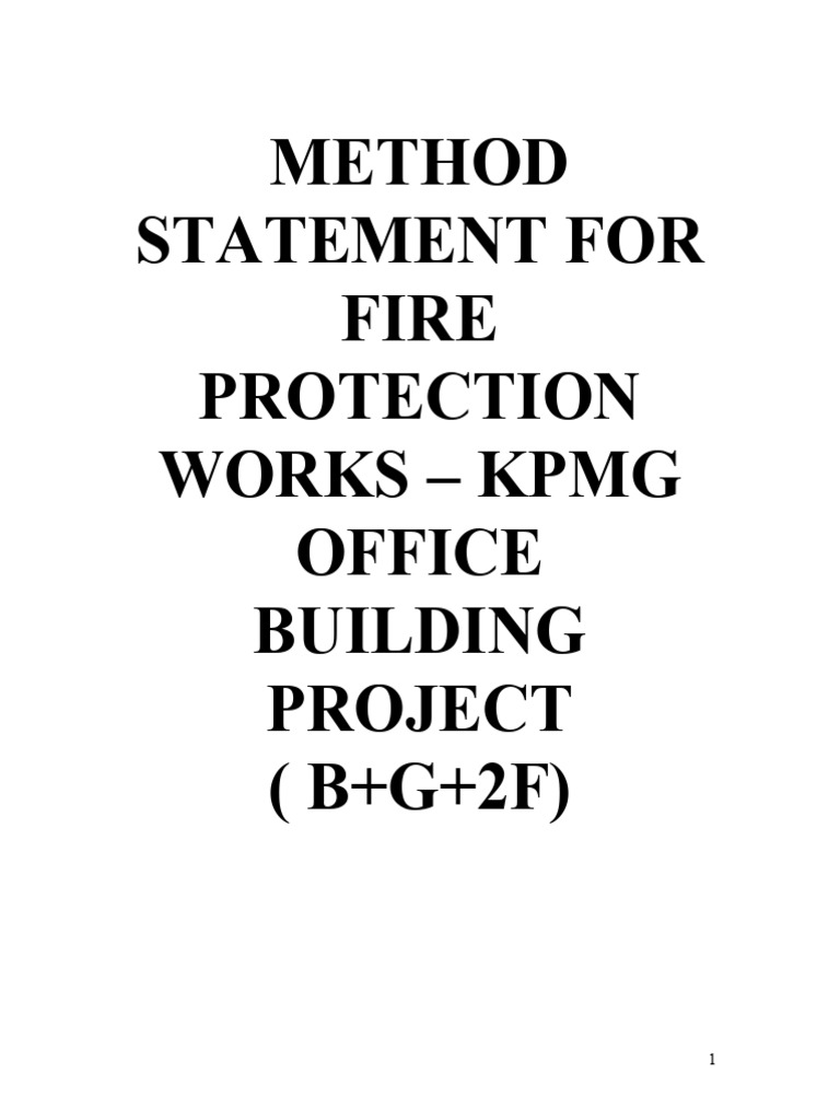 Method Statement For Fire Protection Works - KPMG Office Building Project (B+G+2F) | PDF | Pipe ...