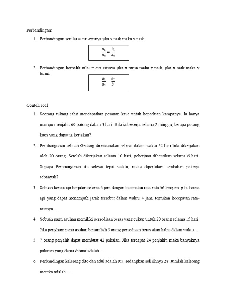 Perbandingan Kelas 7 Les | PDF | Metode & Bahan Ajar