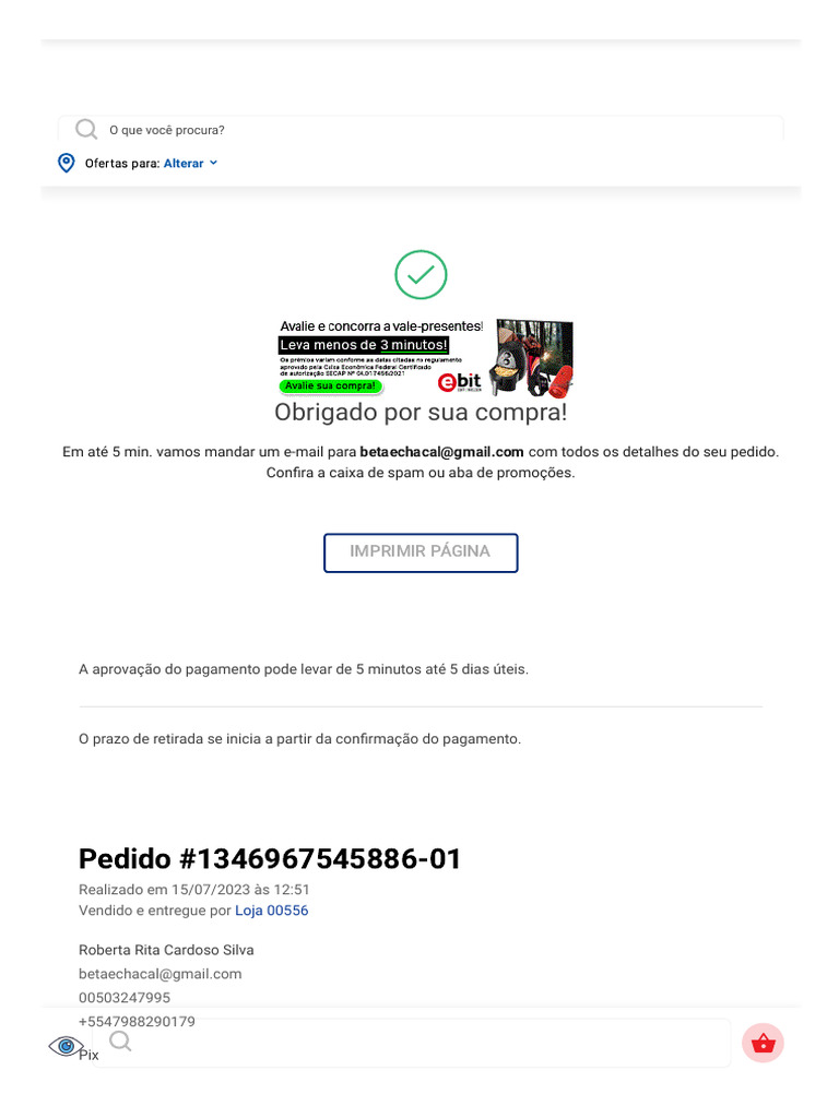 Pedido Confirmado | PDF