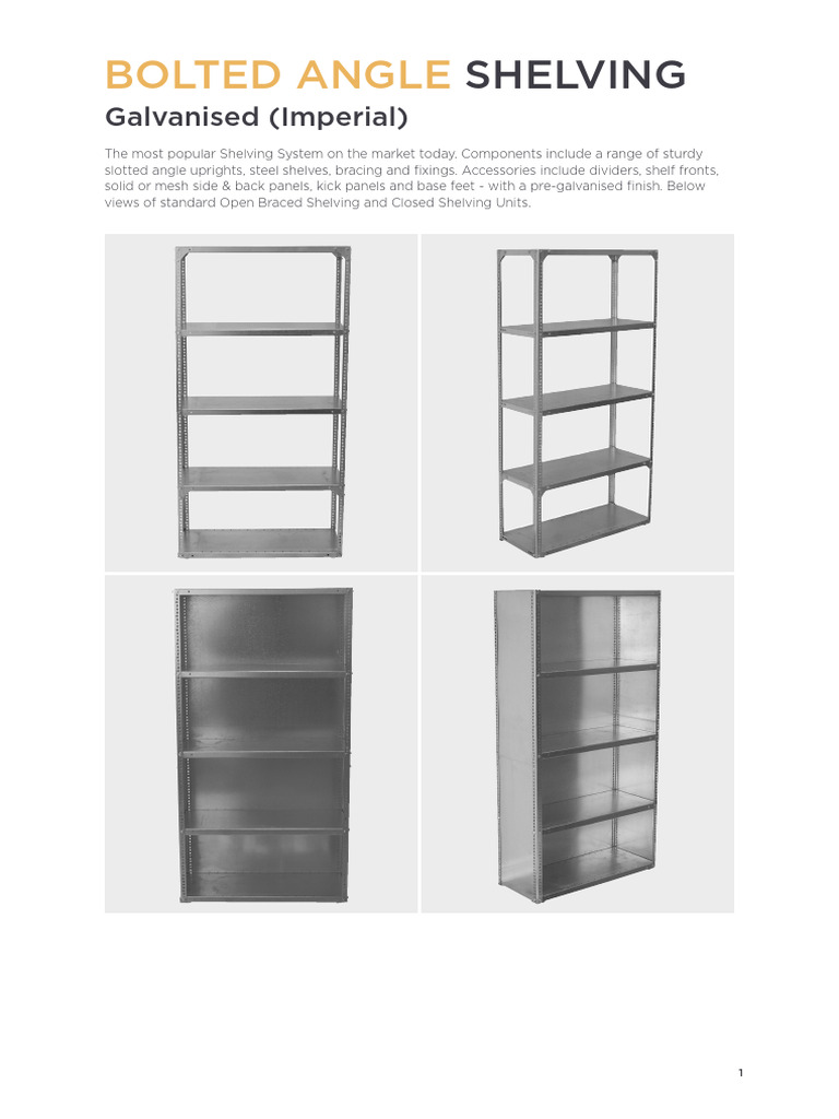 Bolted Angle Shelving Galvanised Imperial | PDF | Home & Garden