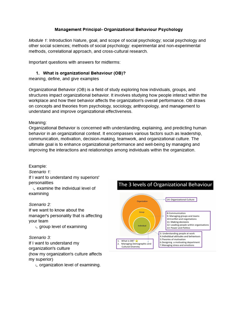 Management Module 1 | PDF | Organizational Behavior | System