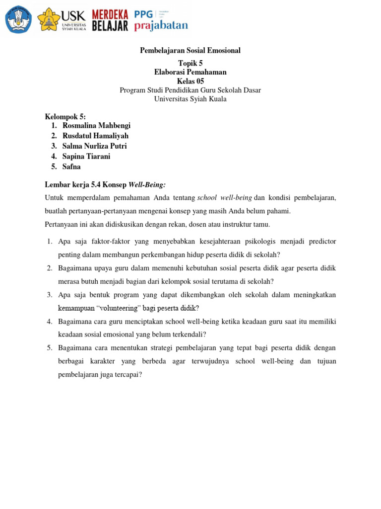 Topik 5 Elaborasi Pemahaman PSE - Kelompok 5 | PDF | Kesehatan Holistik