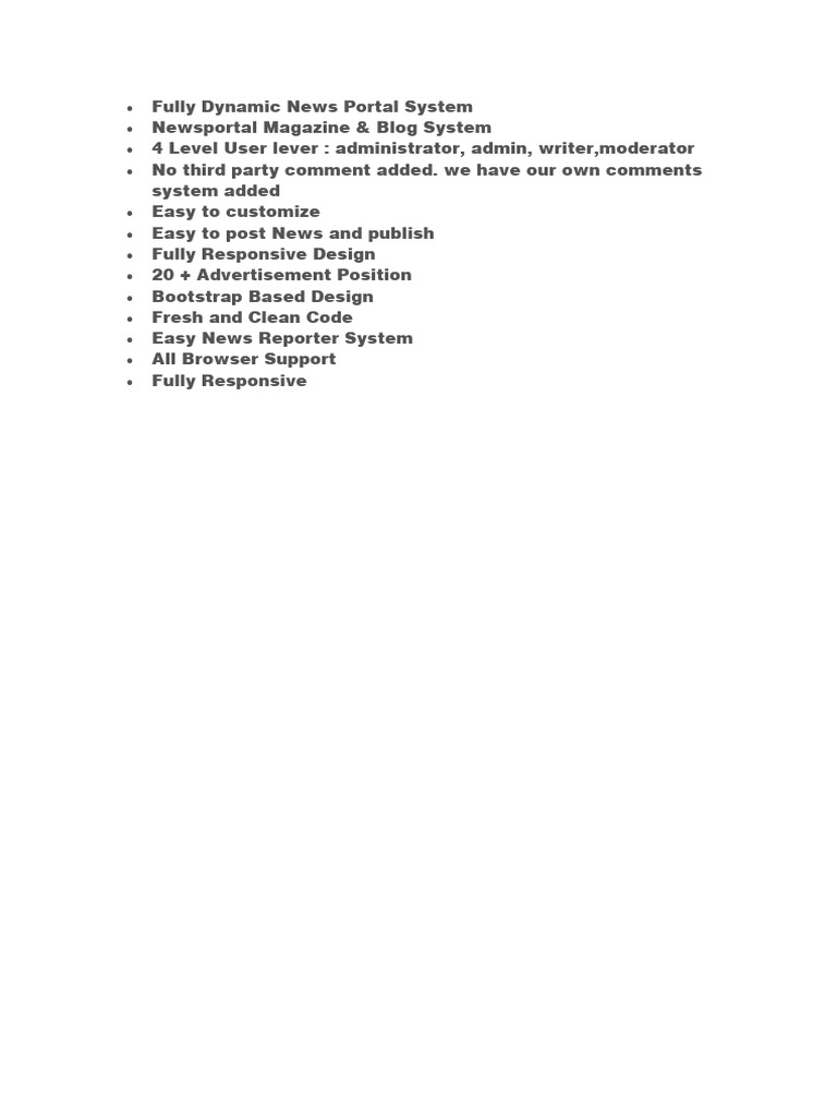 Fully Dynamic News Portal System | PDF