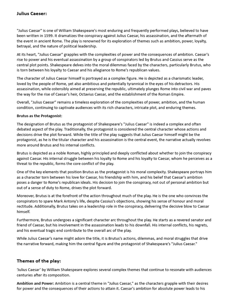 Julius Caesar - Act 1 SC 1 2 | PDF | Julius Caesar | Mark Antony